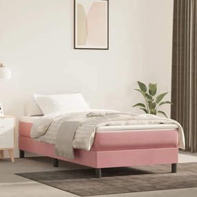 vidaXL Rám postel 90x190 cm samet [3120745] Barva: Růžová
