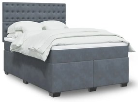 Box spring postel s matrací tmavě šedý 140 x 190 cm samet 3290919