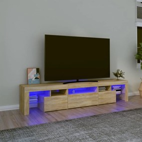 vidaXL TV skříňka s LED osvětlením dub sonoma 200x36,5x40 cm