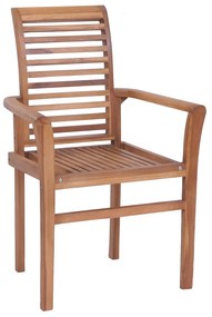 Jídelní židle 6 ks antracitové podušky masivní teak - Default Title