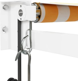 Automatická zatahovací markýza žlutá a bílá 3 x 2,5 m 3154481