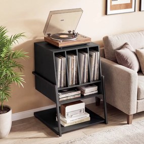 Costway Gramofonový stojan se širokou deskou a 4 přepážkami vinylový stůl