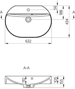 Sapho, HELEN umyvadlo 63x43cm, litý mramor, bílá, HE063