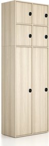 Nástavba pro skříně FRAME, 4x dveře, 872 x 450 x 854 mm, RFID zámek, dub přírodní