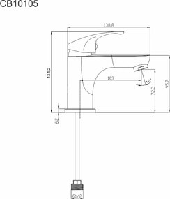Mereo Mereo, Umyvadlová stojánková baterie Sonáta s bidetovou sprchou, CB10105N