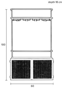 Černá ratanová vinotéka 18x100 cm Guuji - White Label