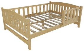 Dětská postel DP 002 XL se zábranou (Barva dřeva: bezbarvý lak, Rozměr: 140 x 200 cm)