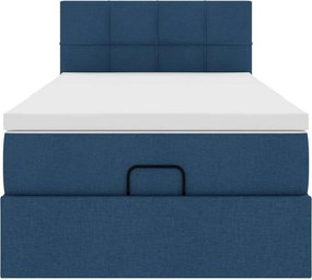 Osmanský postel s matrací modrá 90x200 cm textil 3311434