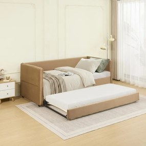Postel s výsuvnou přistýlkou, hnědá, 90x200, TALNIA Kondela 0000416480