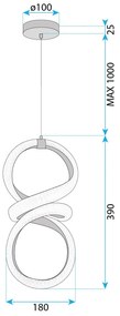 Toolight Toolight, závěsné LED svítidlo 24W, 4000K, G070-CP, zlatá, OSW-08668