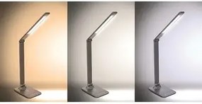 Solight WO55-G LED stmívatelná lampička s bezdrátovým nabíjením šedá /