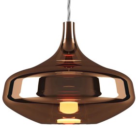Lodes Nostalgia large glossy bronze, závěs z bronzového skla, 11W LED 2700K, prům. 28cm