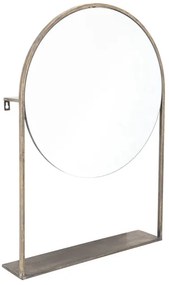 Zrcadlo s přihrádkou Hayley Brass Metal