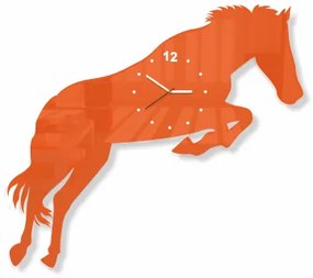 Designové nástěnné hodiny ve tvaru koně Oranžová