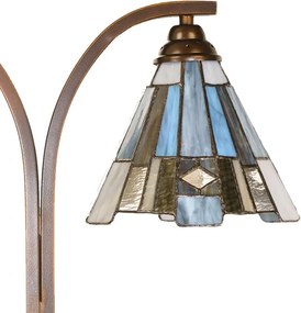 Béžovo-hnědá stolní lampa tiffany Annie - 48*19*57 cm E27/max 2*60W