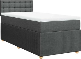Box spring postel s matrací tmavě šedá 100 x 200 cm textil 3289682