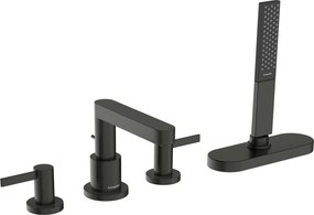 Hansgrohe Finoris - Baterie na okraj vany, 4-otvorová instalace, sBox, kartáčovaný černý chrom 76444340
