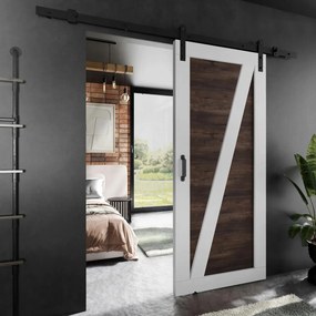 Posuvné dveře LOFT ADIO 3 bílý + tmavý jasan 90