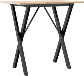 Jídelní stůl s X rámem 80 x 50 x 75 cm borové dřevo a ocel 3282694