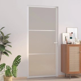 Interiérové dveře 93 x 201,5 cm bílé matné sklo a hliník - Default Title