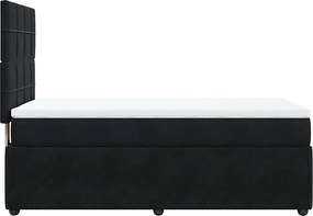 Box spring postel s matrací černá 90x200 cm samet 3292240