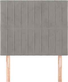 Čelo postele světle šedé 80x5x118/128 cm sametové 3116600