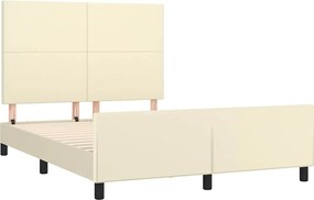 Rám postele s čelem krémový 140x190 cm umělá kůže 3125447
