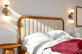 Dubová postel s čalouněným čelem ModenaČalounění postele:    Dub přírodní 200x200 cm