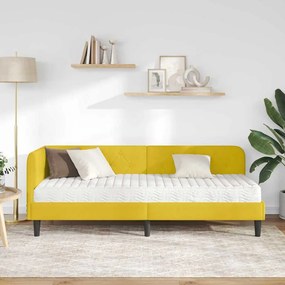 Rohový rám postele Žlutá 80 x 200 cm samet 3394140