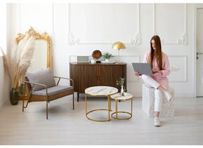 Home Living 2ks sada Konferenční stolek na kávu kulatý - bílá barva