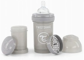 Antikoliková láhev, Twistshake se savičkou, 0 m+, 180 ml, Pastel Grey