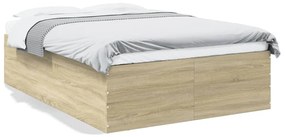 Rám postele dub sonoma 135 x 190 cm kompozitní dřevo
