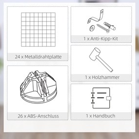 HOMCOM Drátová police, regálový systém se 6 kostkami, DIY úložný systém z drátů, regálová jednotka do obývacího pokoje a ložnice, černá, 109 x 37 x 1…