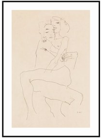 Plakát Egon Schiele - Objímající se nahý pár 30 x 40 cm