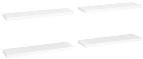 vidaXL Plovoucí nástěnné police 4 ks bílé 90 x 23,5 x 3,8 cm MDF