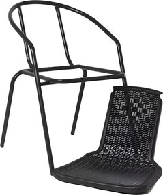 Zahradní stohovatelná židle, černá, ocel/plast, FRENY