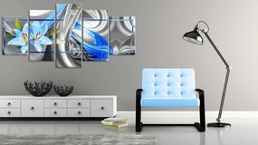 Malvis ® Obraz Abstraktní lilie modrá Velikost: 150x75 cm