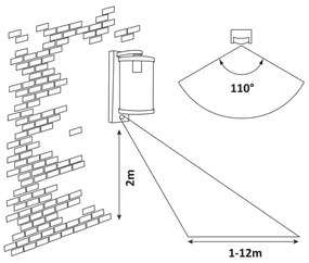 Rabalux - Venkovní nástěnné svítidlo se senzorem 1xE27/60W/230V IP44