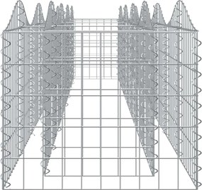 Klenutý gabion vyvýšený záhon 400x50x50 cm pozinkované železo 153543