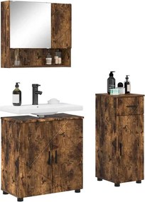 Sada koupelnového nábytku 3 ks Kouřový dub 61 x 35 x 64 cm 3392958