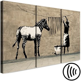 Obraz Banksy: Mytí zebry na betonu (3-dílný)