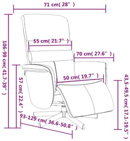 Polohovací křeslo s podnožkou hnědé umělá kůže,  356705