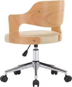 vidaXL Otočné jídelní židle 2 ks ohýbané dřevo a textil [3054926] Barva: krémová