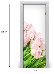 Fototapeta na dveře Růžové tulipány 75x205 cm