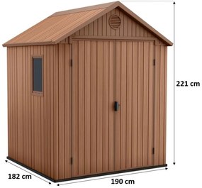 KETER DARWIN 6 x 6 zahradní domek, 190 x 182 x 221 cm, hnědý 17210353