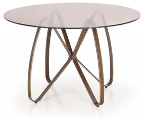 Jídelní kulatý stůl LUNGO –⁠ 120x76, hnědý/zlatý