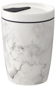 Šedo-bílý porcelánový cestovní hrnek Villeroy &amp; Boch Like To Go, 290 ml