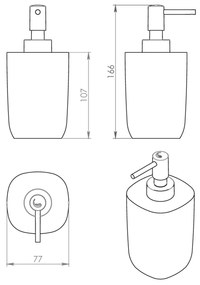 Gedy Gedy, YLENIA dávkovač mýdla na postavení, bílá, YL8002