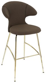 Barová židle Time Flies Barva nohou:: bronz, barva potahu:: Hnědá