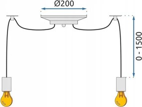 Toolight Spider, stropní svítidlo 12xE27, černá, OSW-00020